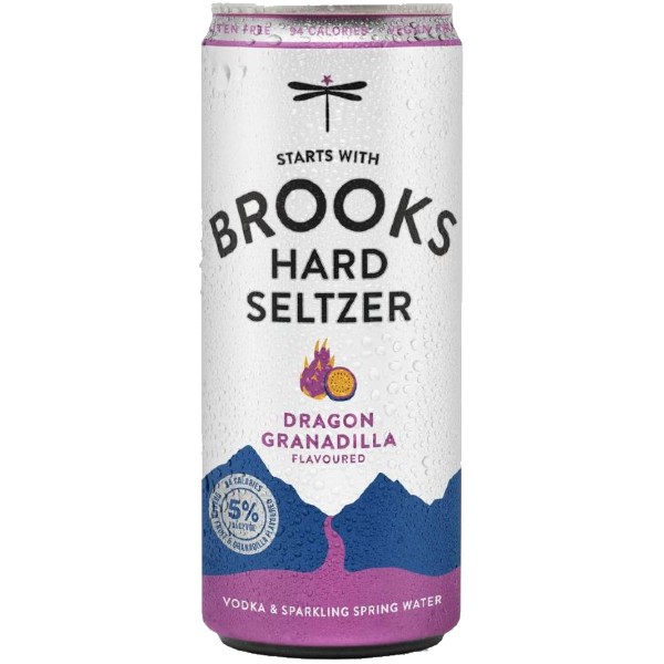 Brooks Hard Seltzer Dragon Granadilla 300ml can | Woodstock Liquors